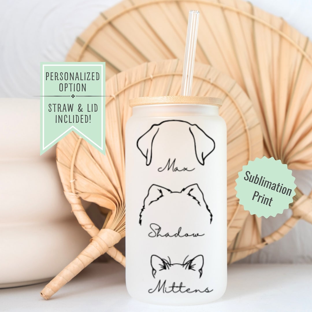 Personalized Dog Ear Coffee Cup With Name, Custom Pet Name Tumbler, Dog ...