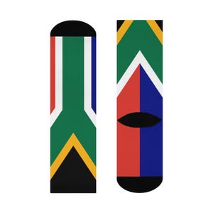 South Africa Flag Socks, South Africa Cushioned Crew Socks, Gift for ...
