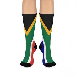 South Africa Flag Socks, South Africa Cushioned Crew Socks, Gift for ...