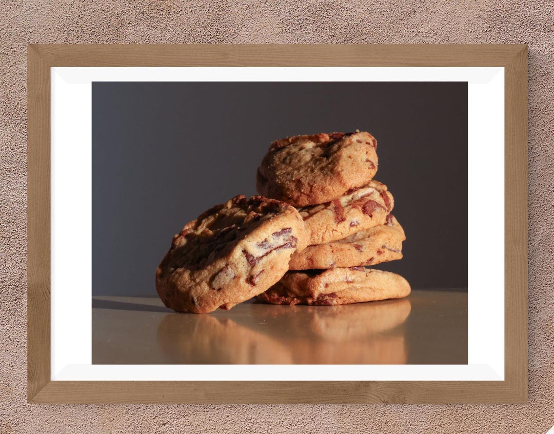 Chocolate Chip Art, Cookie Wall Decor Art, Chocolate Chip Cookies Art ...