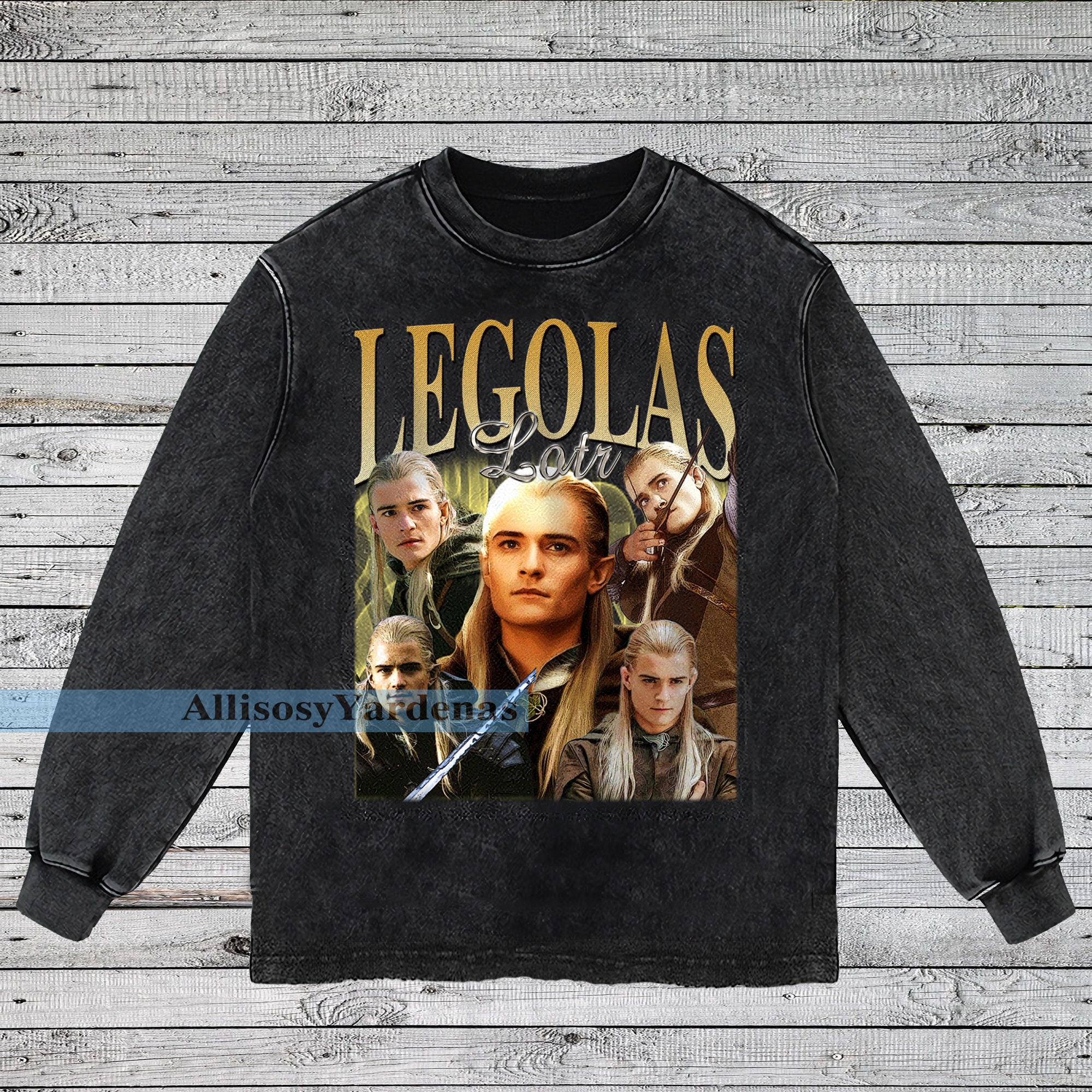 Legolas Lotr Vintage T-shirt, Cornerback Homage Graphic Unisex Long ...