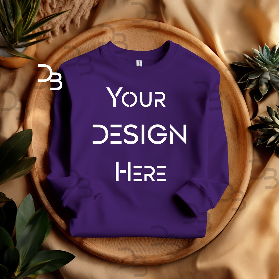 18000 Boho Mockup Gildan Purple Sweater Flat Lay Mock up Gildan ...