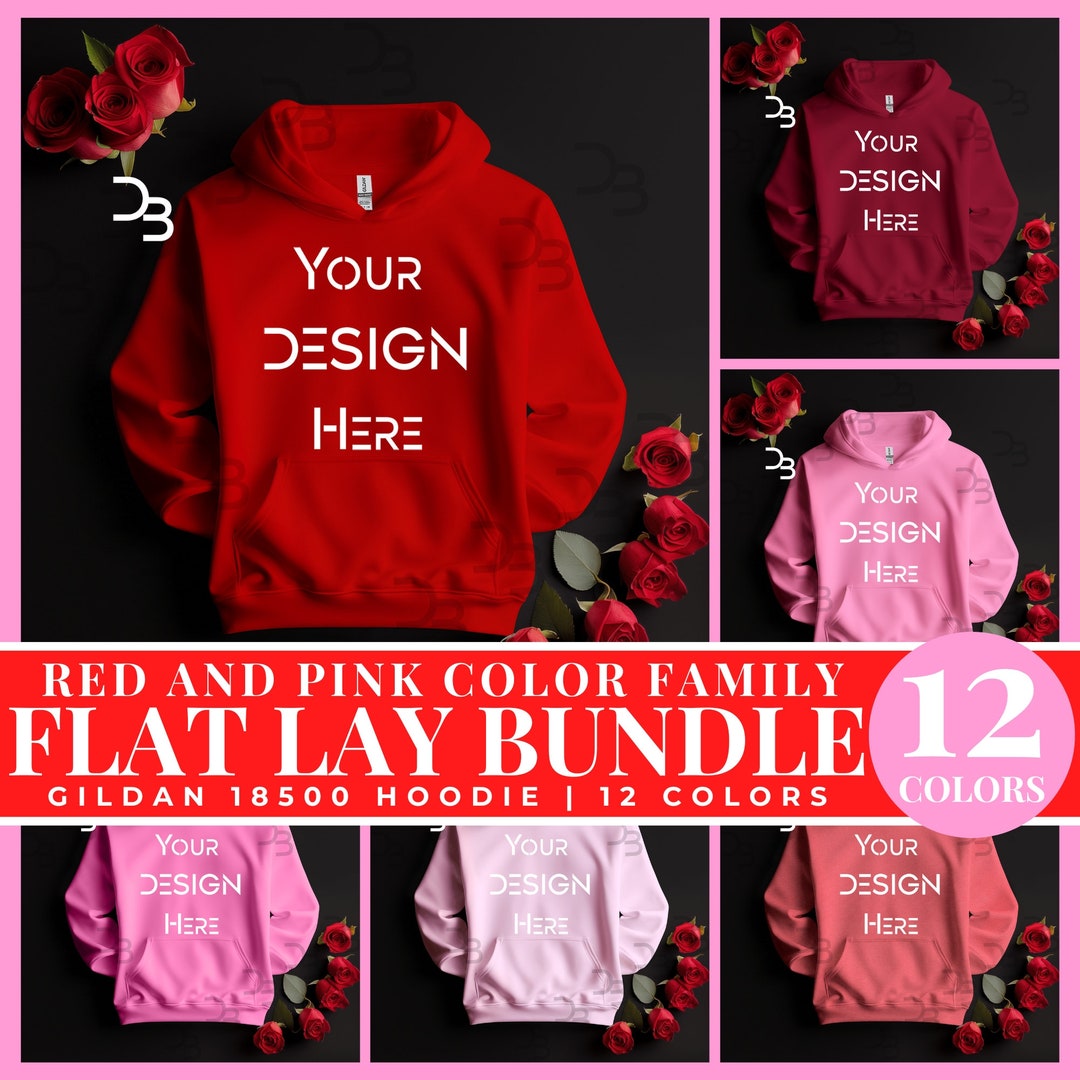 Gildan 18500 Red Hoodie Mockup Classy Valentines Day Mockups Trendy ...