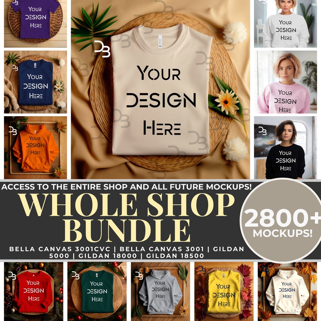 2800 + Images Whole Shop Bundle Bella Canvas Gildan 18000 5000 3001 ...
