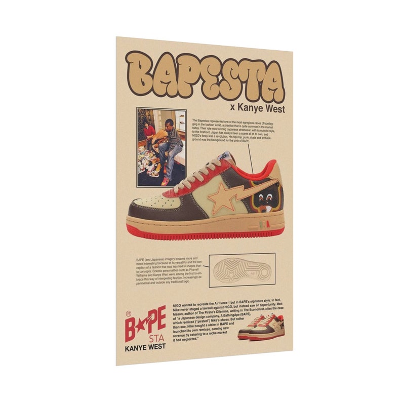 Kanye X Bapesta Poster - Etsy