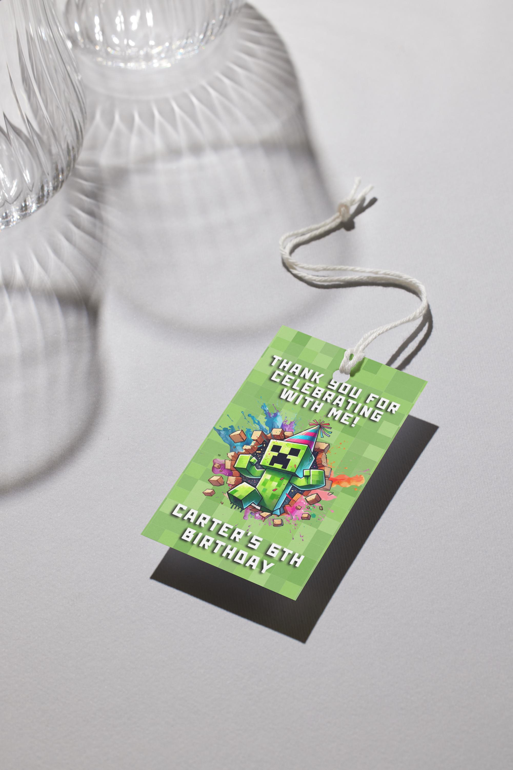 Creeper-inspired Thank You Tag,creeper Stickers,minecrafter Thank You ...