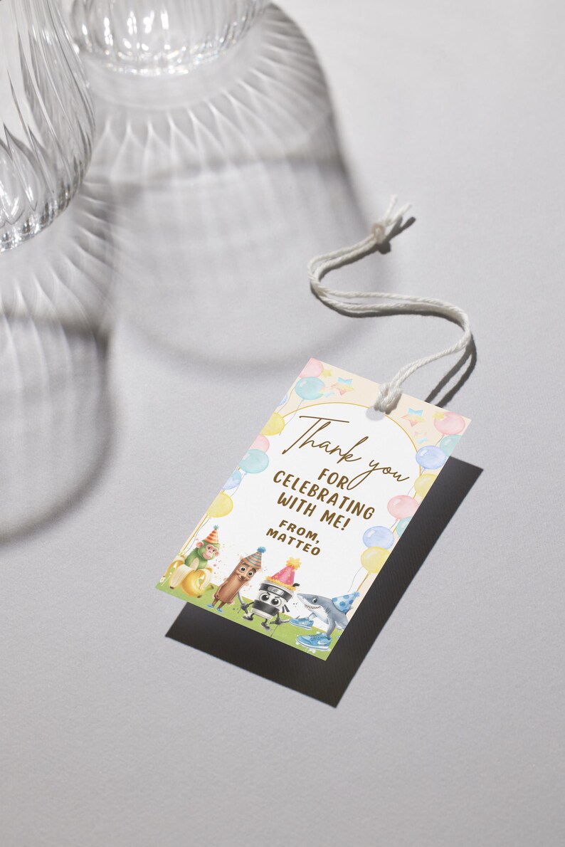 Italian Brainrot Theme Birthday Thank You / Favor Tags: Editable ...