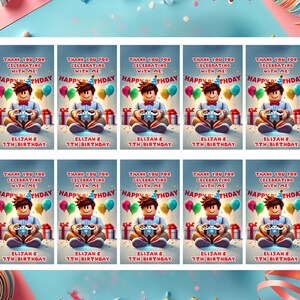 Blocky Game Birthday Thank You Tag,blocky Thank You Tag Template,blocky ...