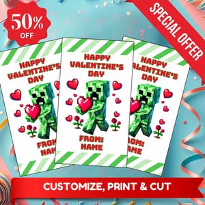 Minecraft valentine - Etsy