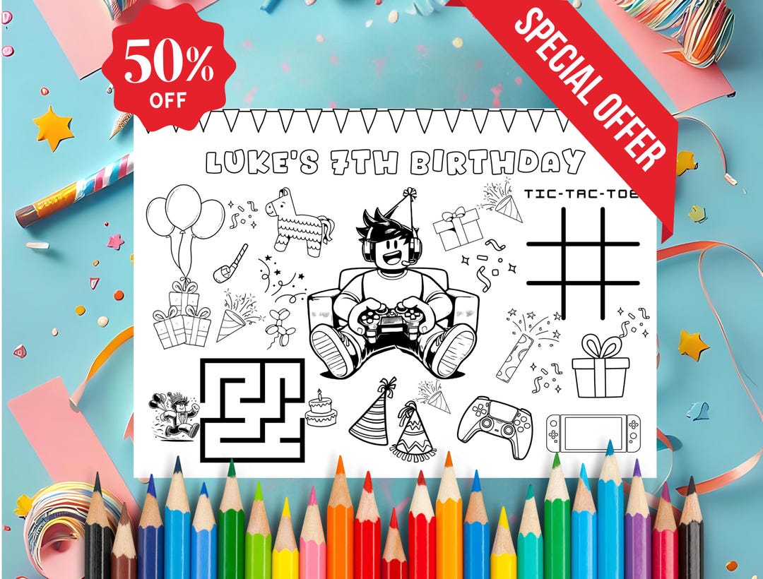 Roblox-inspired Party Placemat,blox Party Placemat,blox Birthday ...
