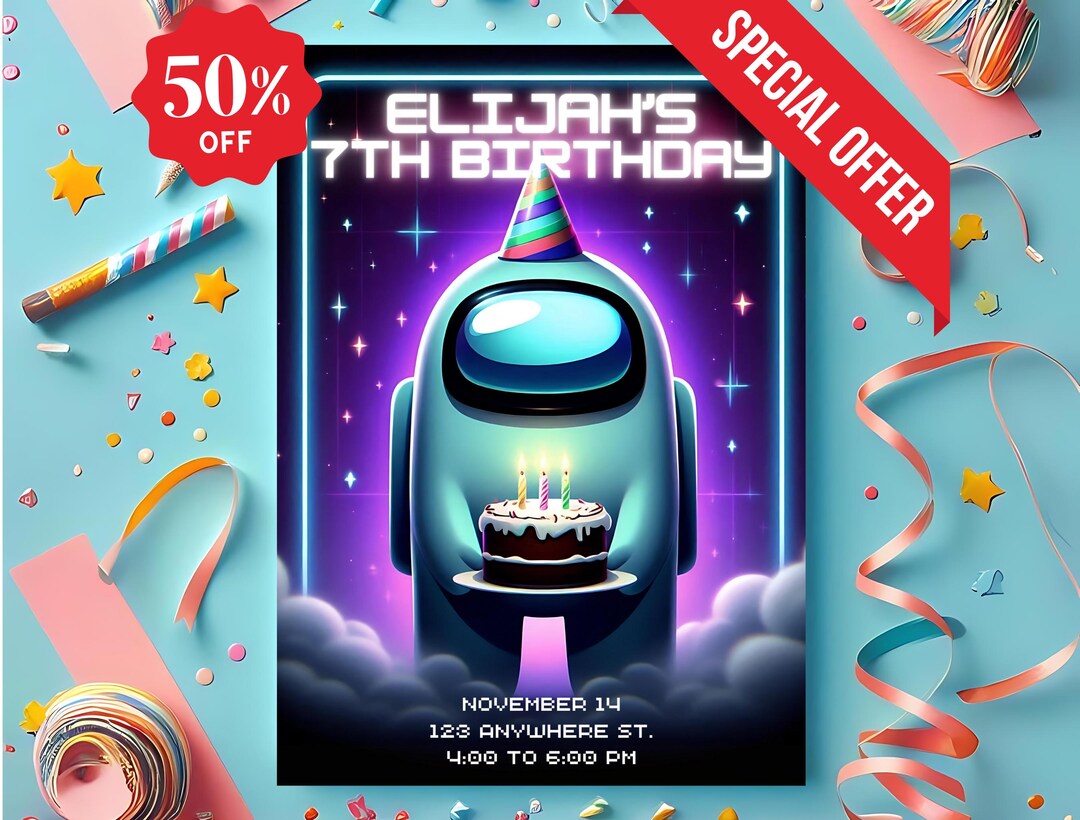Among Us Inspired Birthday,among Us Inspired Birthday Invitation,among ...