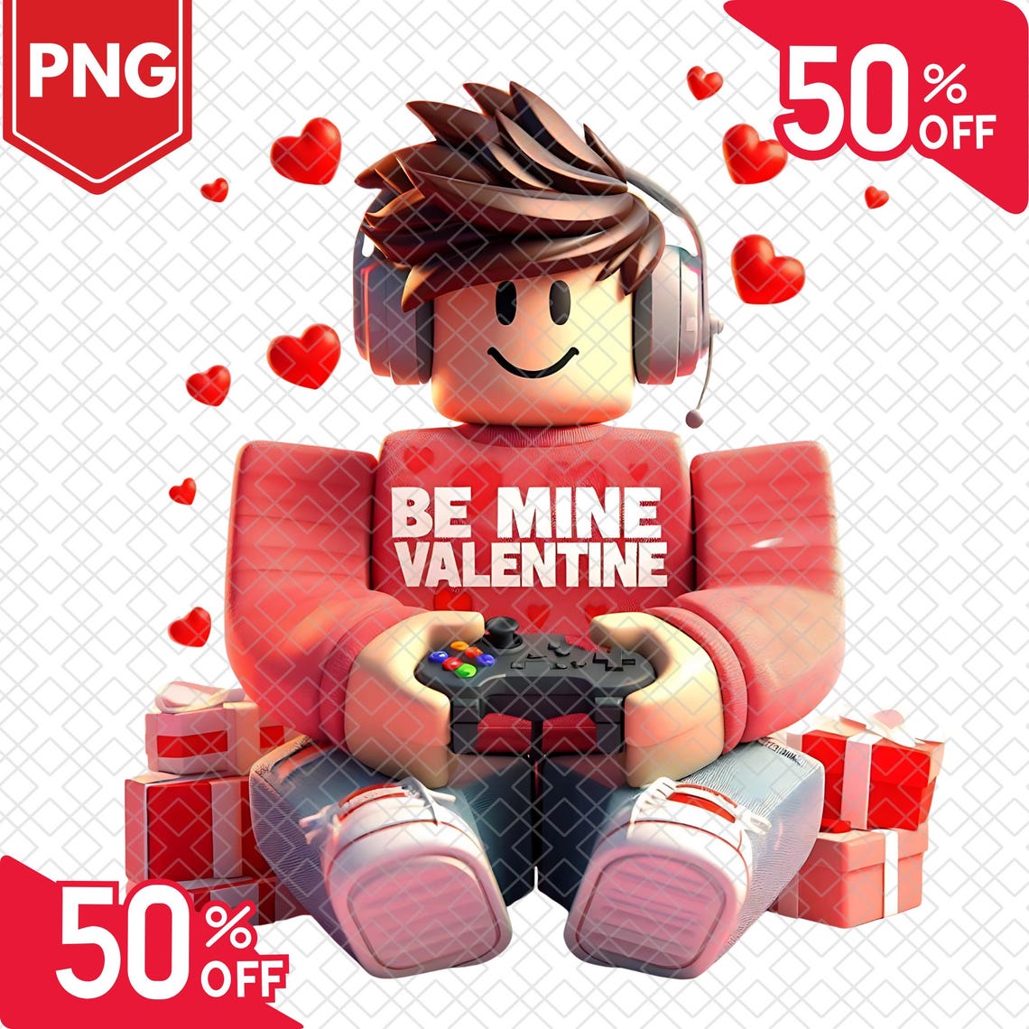 Blocky Game Valentines PNG, Gamer Shirt Design (digital Download) - Etsy