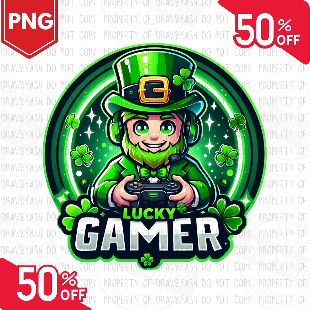 Lucky Gamer PNG, St Patricks Day Gamer Shirt PNG, Video Game Leprechaun ...