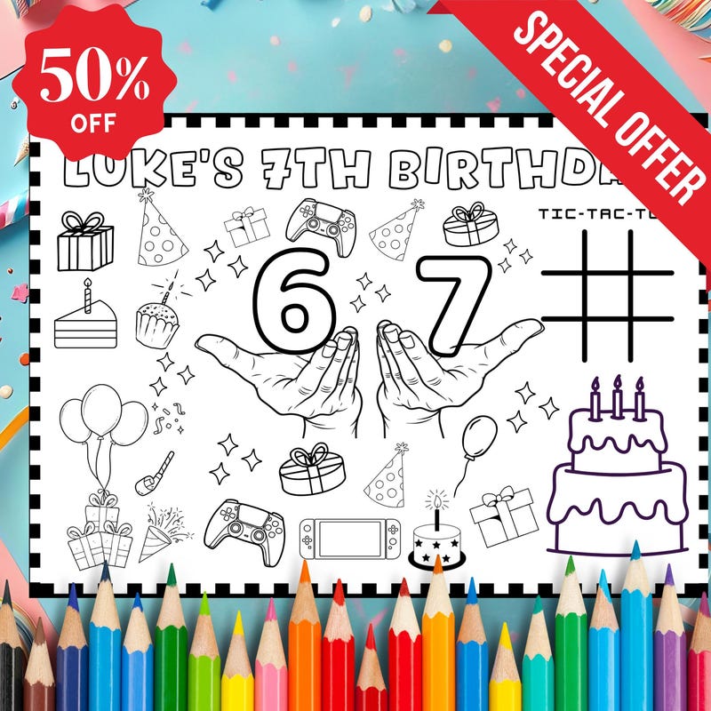 Six Seven Coloring Page - Etsy