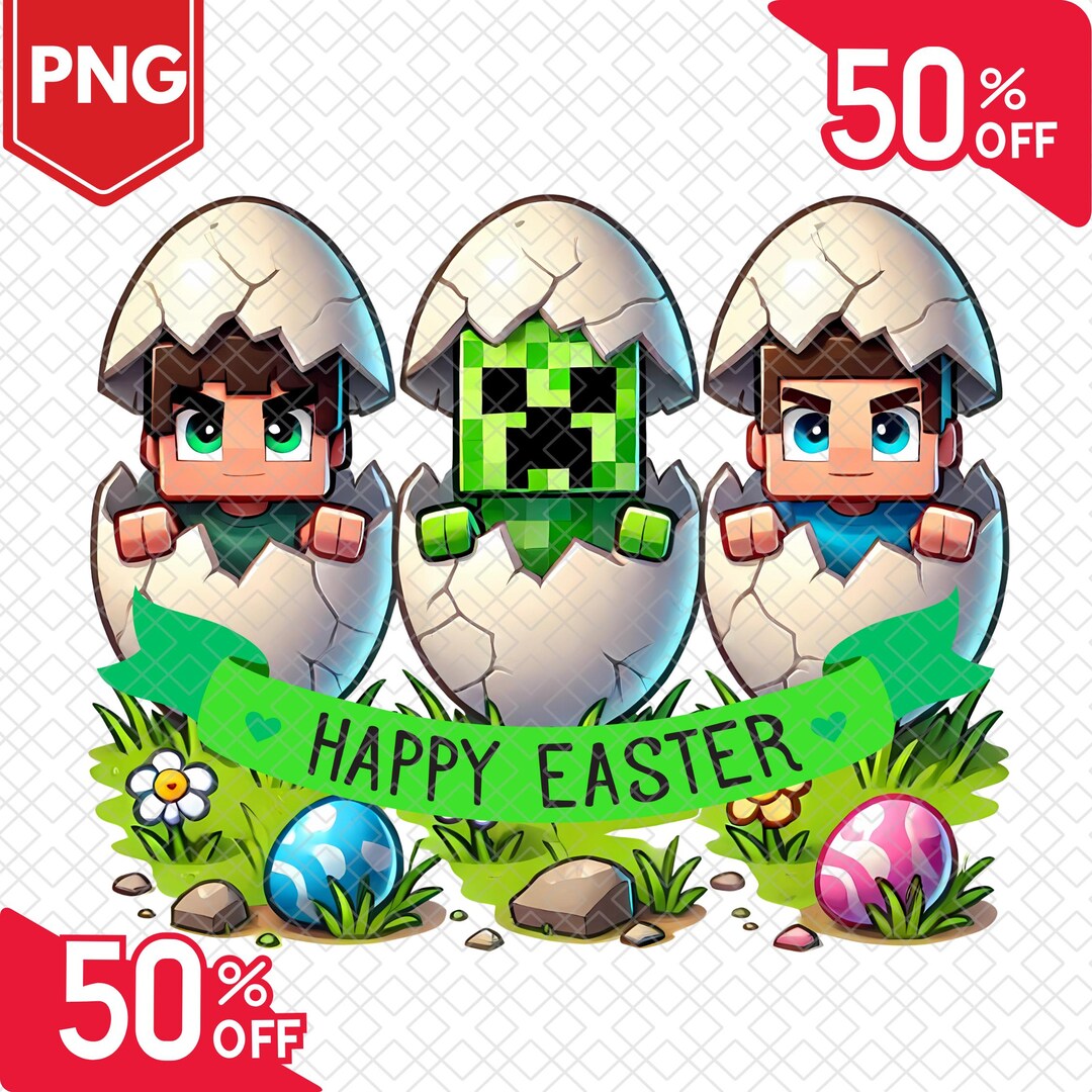 Minecrafter Easter Png,creeper-inspired Easter Png,happy Easter ...
