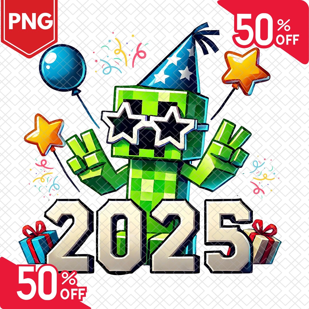 Minecrafter New Year Png,minecraft New Year,minecraft Creeper 2025 ...