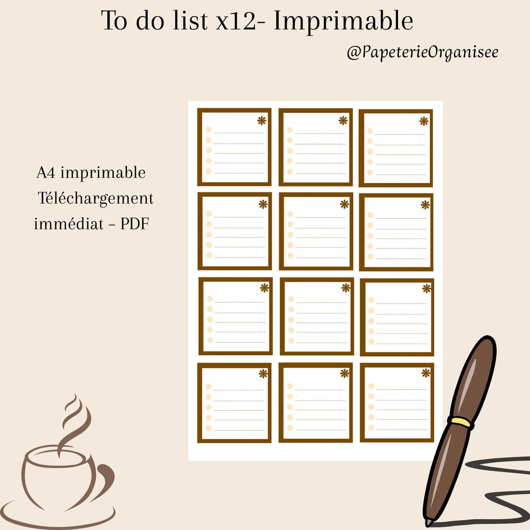 To-do List X12 A4 Printable | 12 Mini Lists | Daily Organization | PDF ...