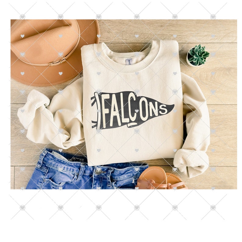 Pennant Mascot Falcons PNG Digital File High School College Football - Etsy