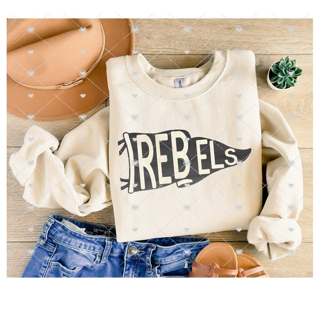 Pennant Mascot Rebels PNG Digital File High School College Football - Etsy