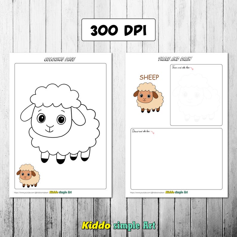 Sheep Coloring Pages PDF | Sheep Drawing Traceable | Simple Drawing ...
