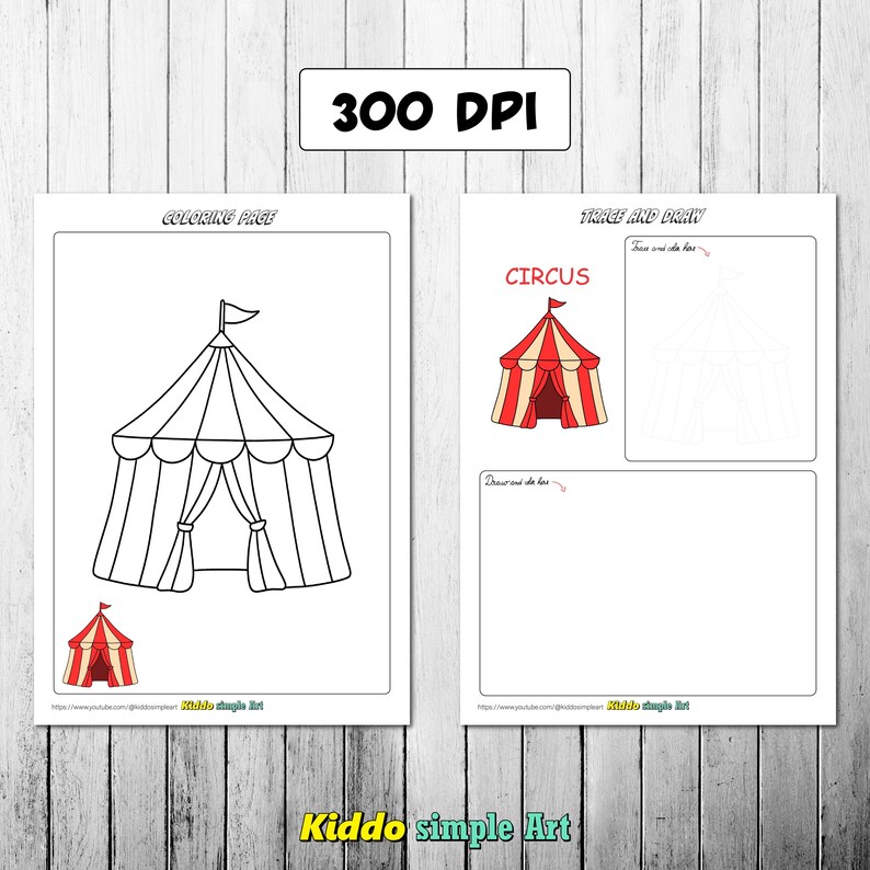 Circus Tent Coloring Pages PDF | Circus Tent Traceable | Simple Drawing ...