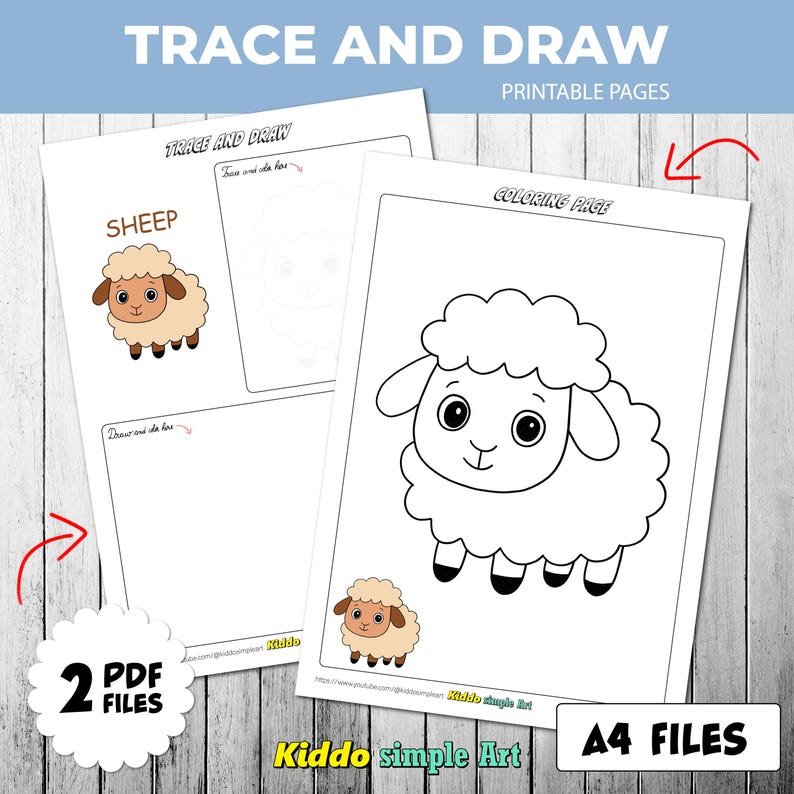 Sheep Coloring Pages PDF | Sheep Drawing Traceable | Simple Drawing ...
