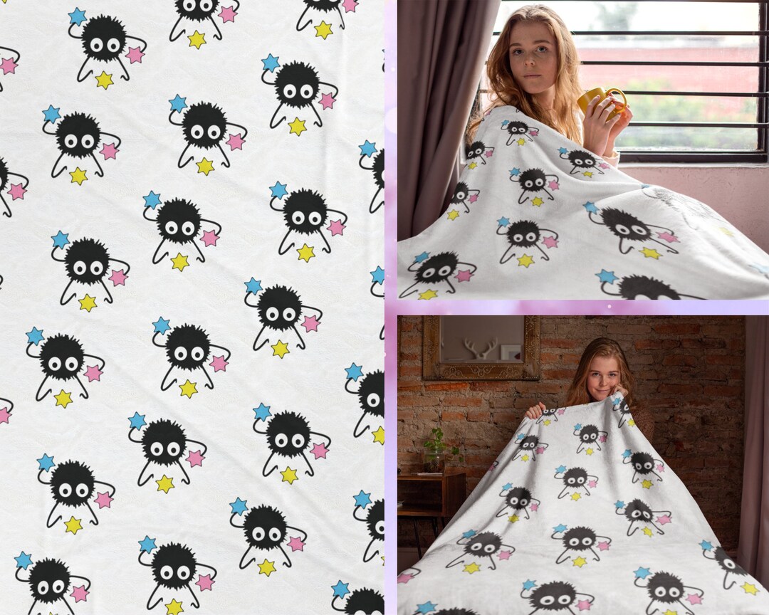 Plush Blanket With Anime Soot Designs, Velveteen Blank, Super Soft ...