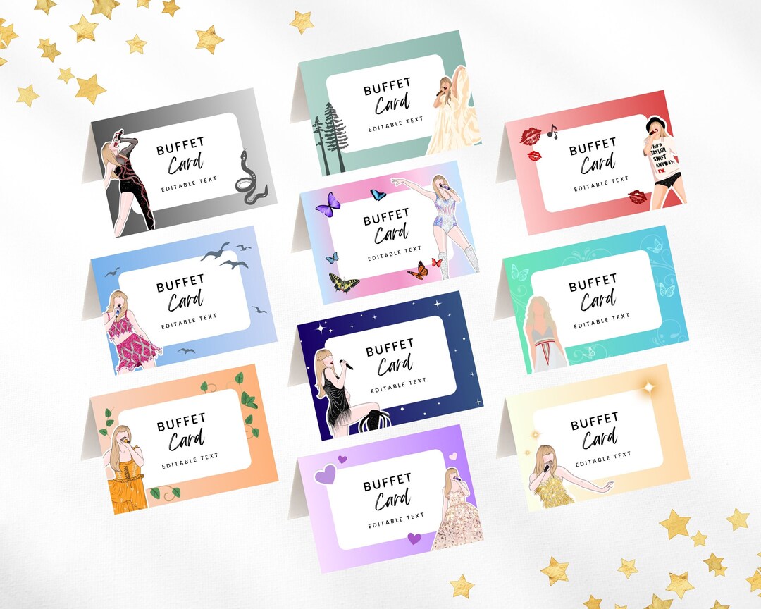 Food Labels, Eras Buffet Cards, Editable Food Sign, Tent Card Template ...