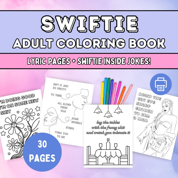Swiftie Coloring Book - Etsy