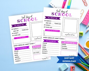 All About Me Printable Back to School First Day of School - Etsy