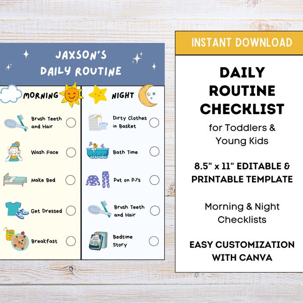 Kids Checklist Template - Etsy Australia