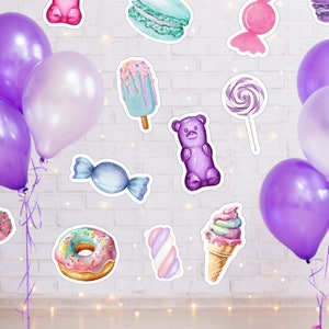 Sweets Candy Cutouts Print at Home Candy Centerpieces Wall - Etsy