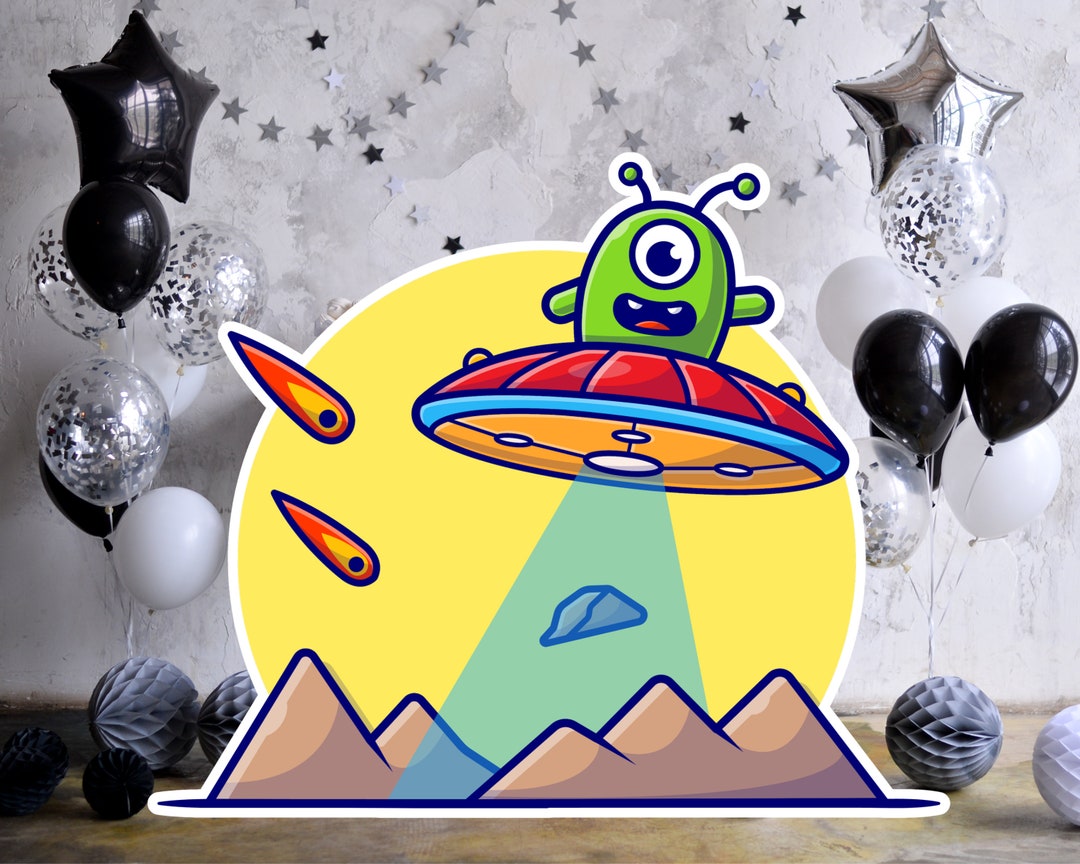 Alien Cutout Big Decor UFO Outer Space Backdrop Galaxy - Etsy