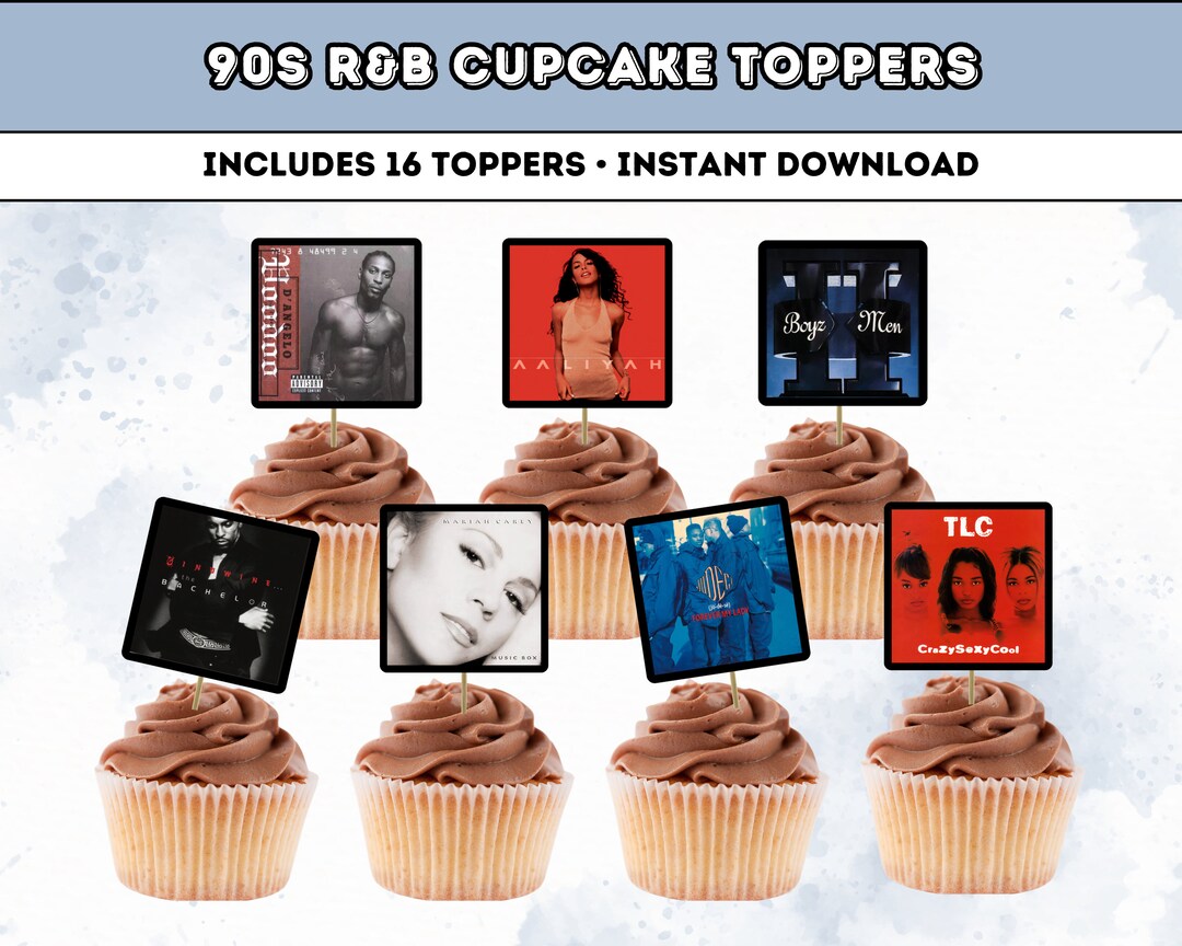90s R&B Cupcake Toppers Printable Cake Topper 90s Rnb - Etsy Australia