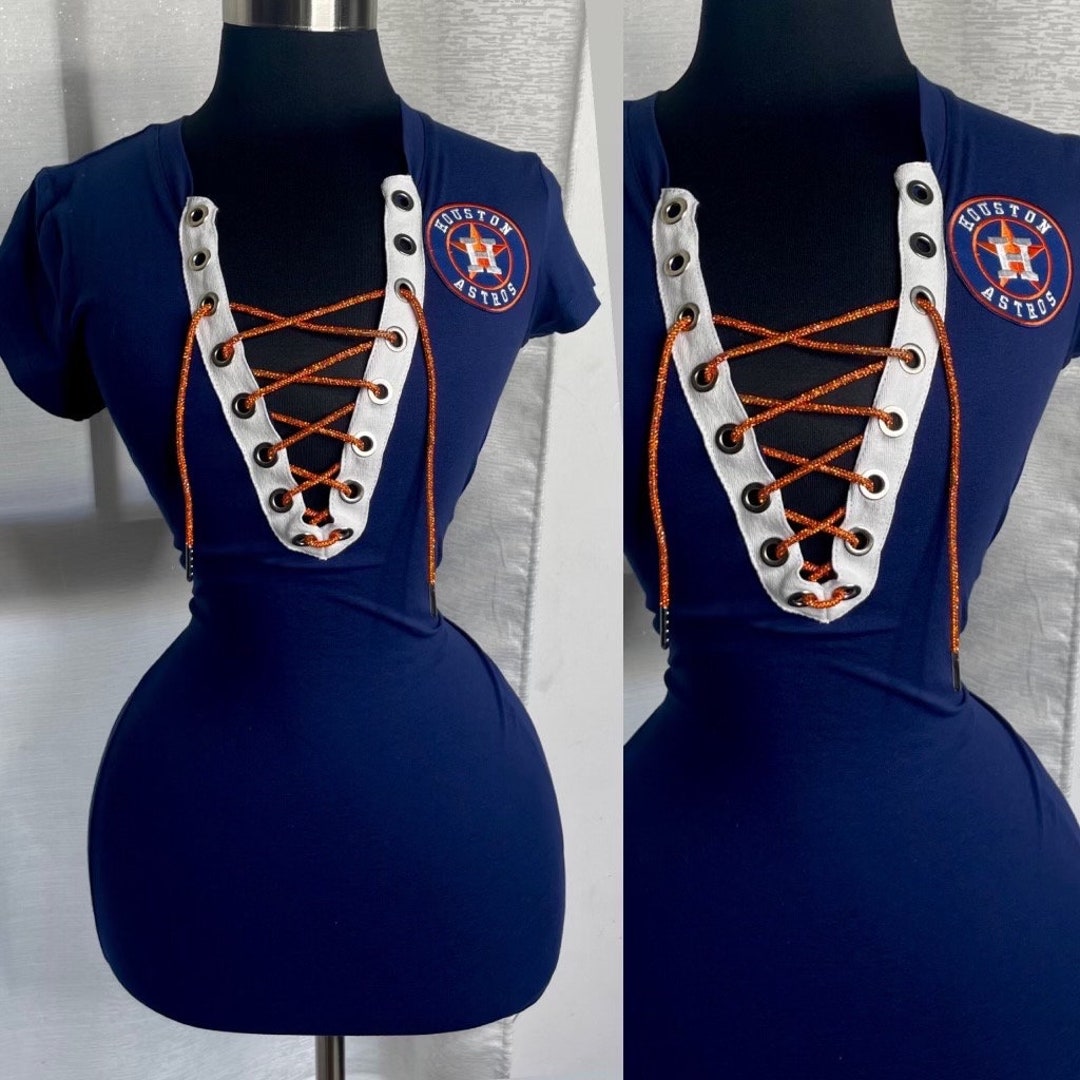 Houston Astros Mini Dress - White Grommet Eyelet Trim - Etsy
