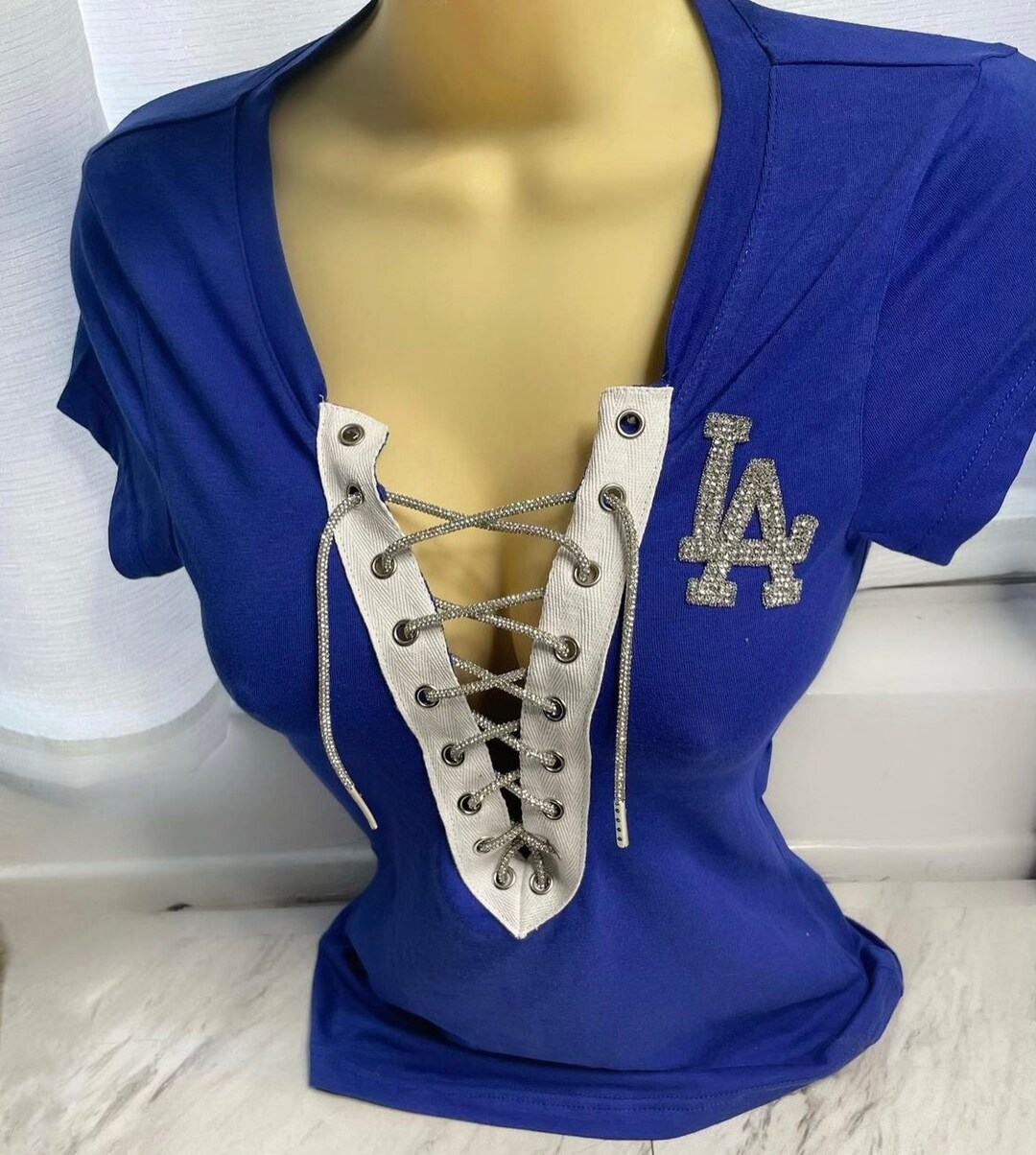 LA Rhinestone Logo Fitted Shirt - Plus Size Available - Etsy