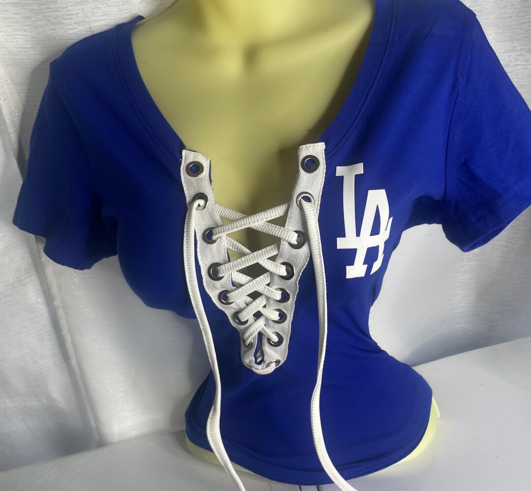 LA Dodgers Fitted Shirt With White Lace - Plus Size Available - Etsy