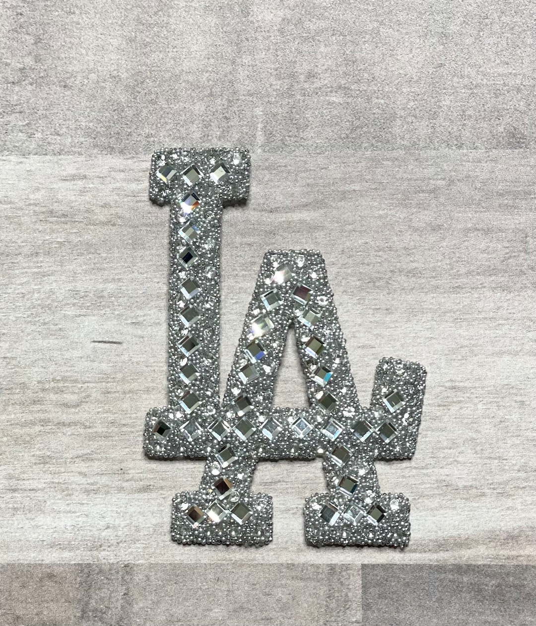 LA Rhinestone Iron on Patch - Silver - Etsy