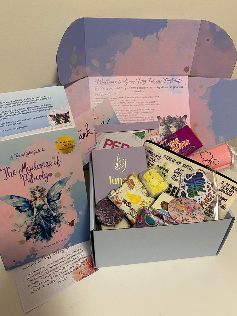 First Period Gift Set: Tweens Puberty Kit With Pads & Guide - Etsy ...