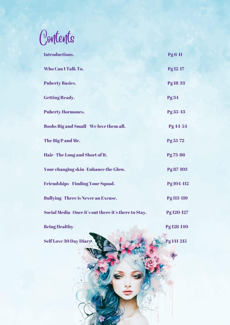 Tween Girl's Puberty Guide: Self-love Journal & Activity Book - Etsy ...