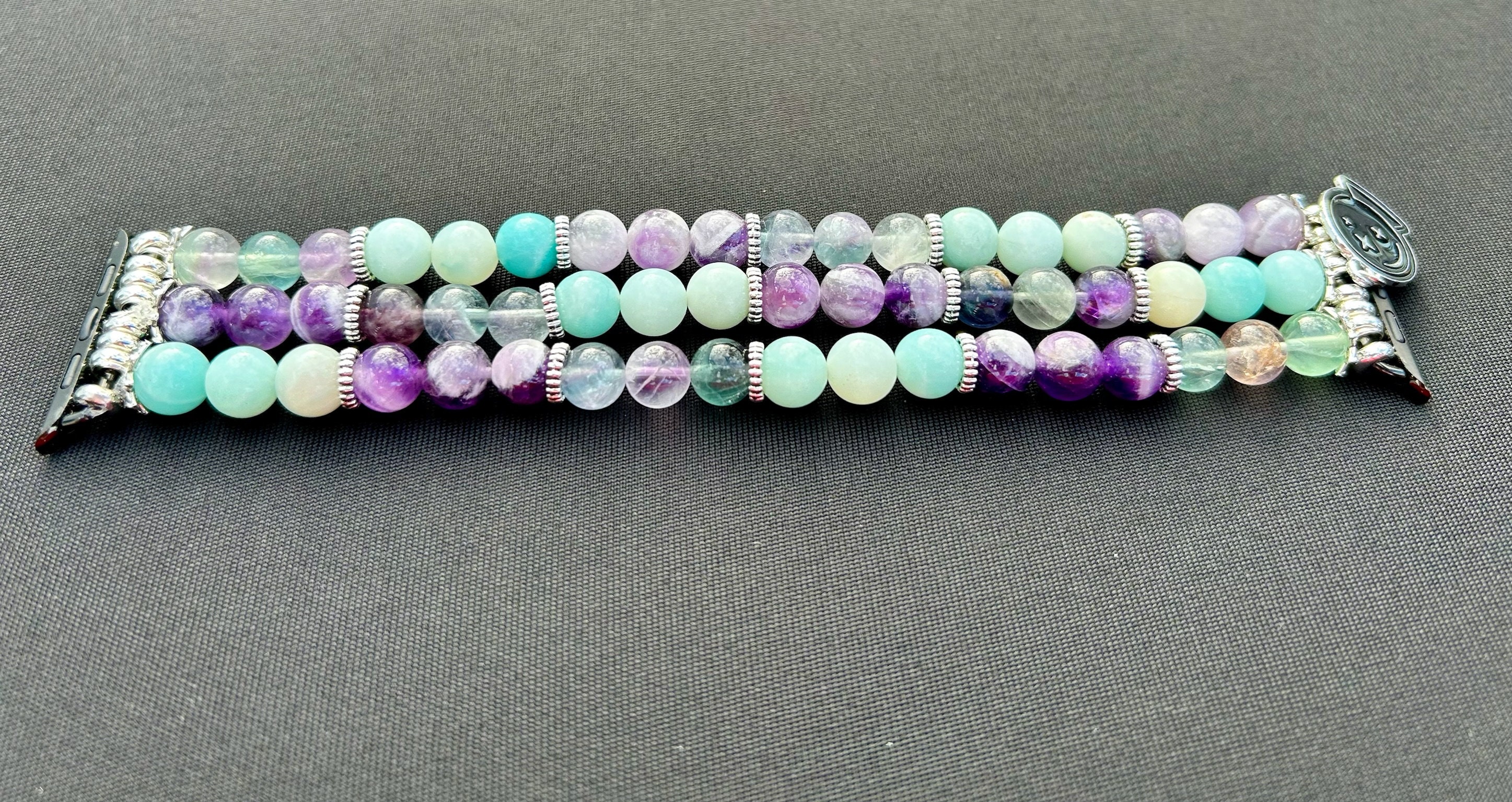 8mm Gemstone Beaded Watch Band for Apple Samsung Watch Variety ...