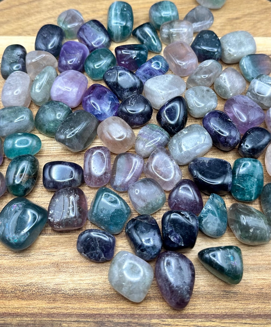 Rainbow Fluorite Crystal | Tumbled Fluorite | Blue Fluorite | Green ...