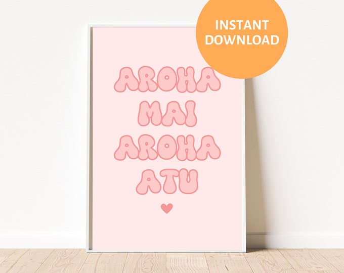 Maori Language Affirmations Bilingual Wall Art Print New Zealand ...