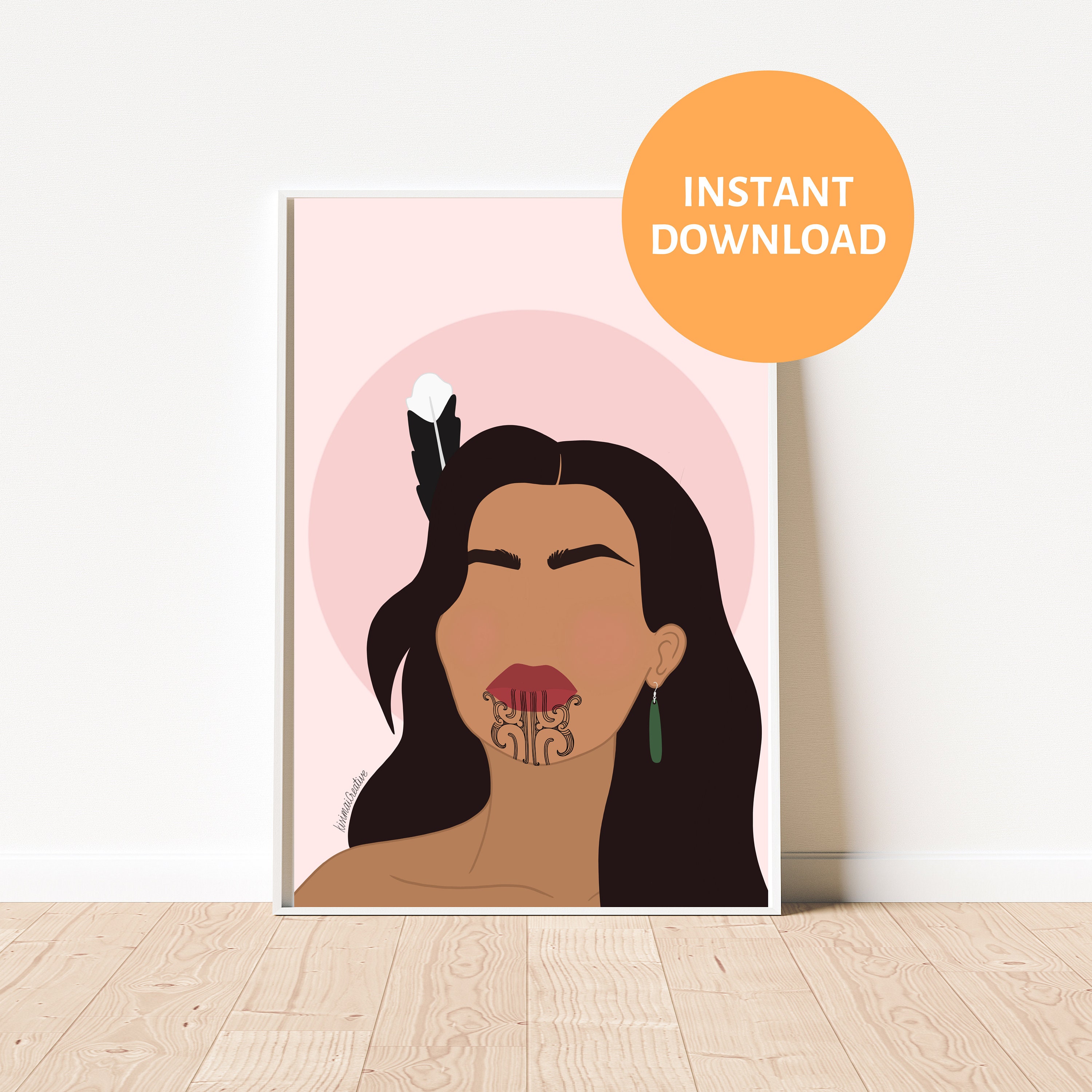 Māori Girl Moko Simple Māori Art - Etsy
