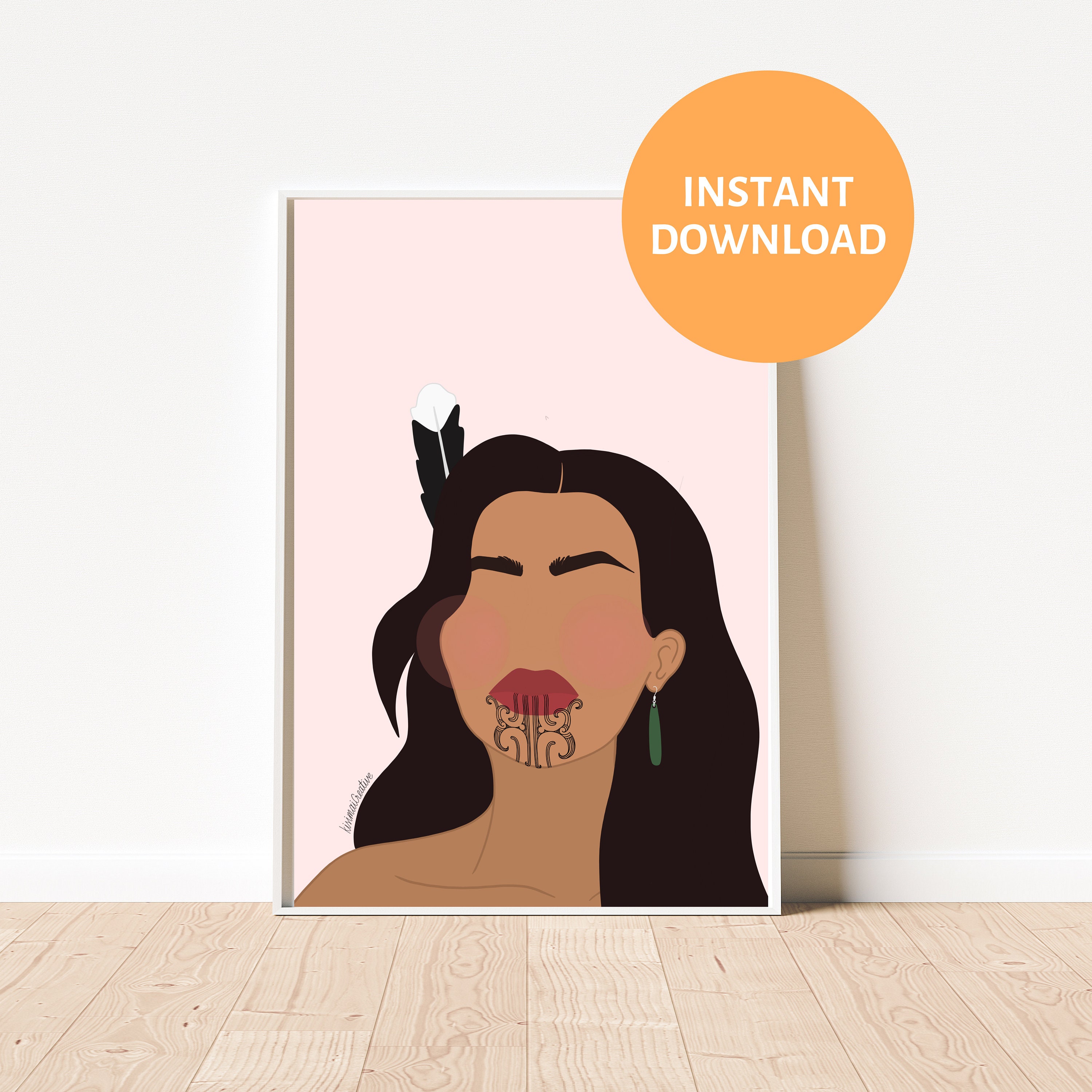 Māori Girl Moko Simple Māori Art - Etsy