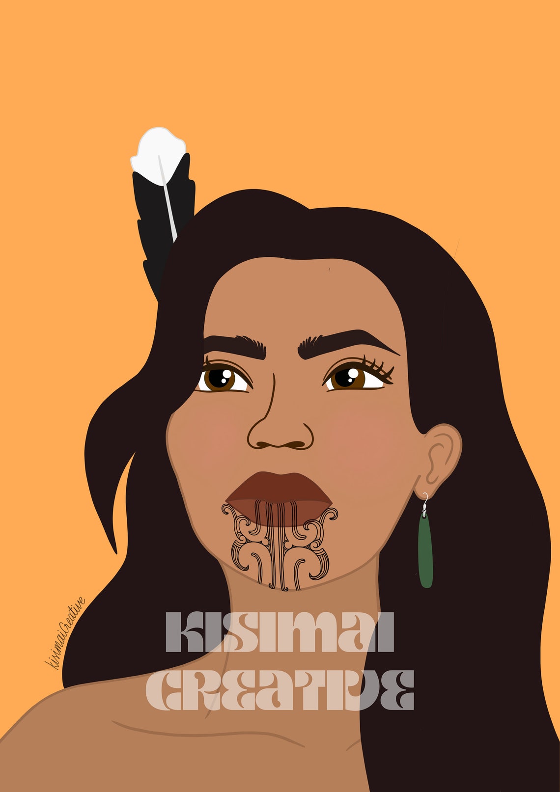 Manawa Wahine Māori - Māori Woman Wall Art - Digital Print - Etsy