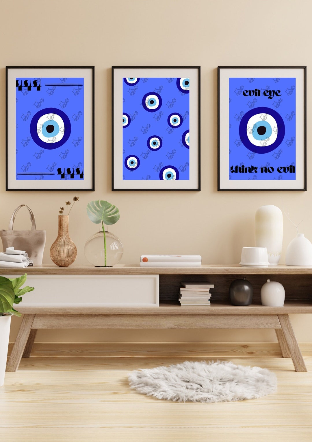 Evil Eye Set of 3 Poster Prints, Aesthetic Wall Art, Angel Numbers ...