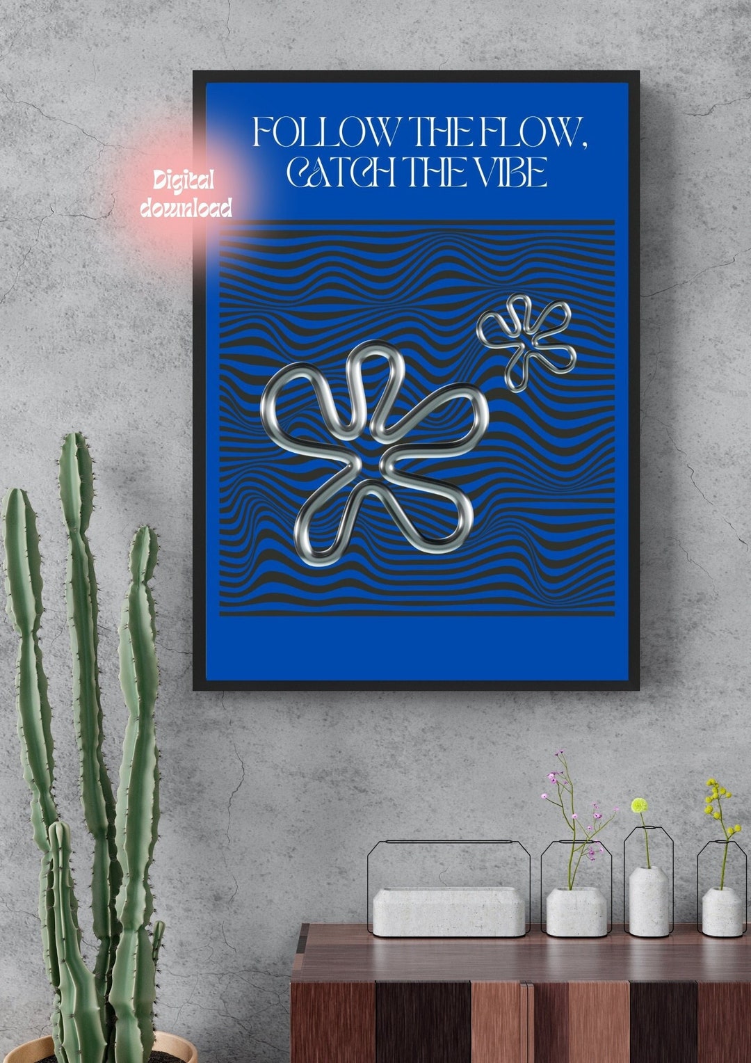 Chrome Wall Art, Digital Download, Metallic Wall Art, Aesthetic Poster ...