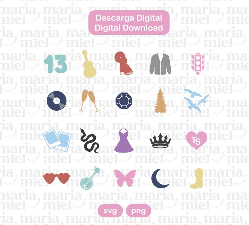 Taylor Swift Icons Eras Digital Download - Etsy