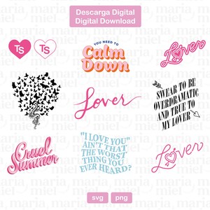 Taylor Swift Lover SVG Downloadable Designs Album Lyrics Design - Etsy